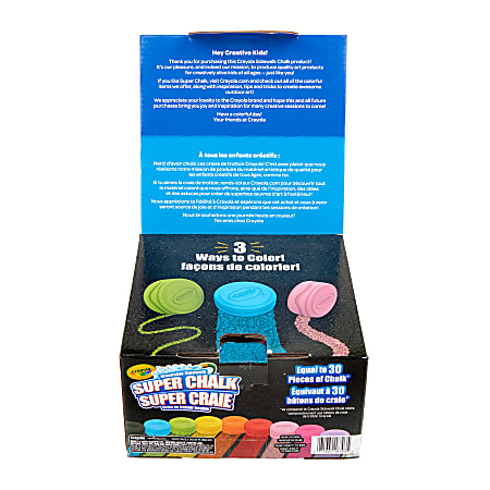 Crayola Washable Outdoor Super Chalk Tray Assorted Colors Pack Of 10 ...
