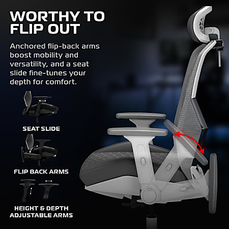 RESPAWN SPIRE Ergonomic Mesh Office Gaming Chair Ghost White ...