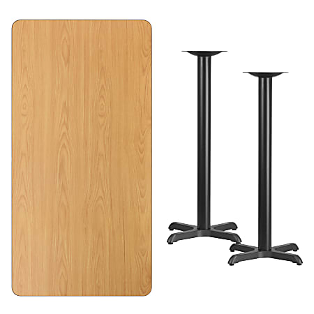 Flash Furniture Rectangular Laminate Table Top With Bar Height Table ...