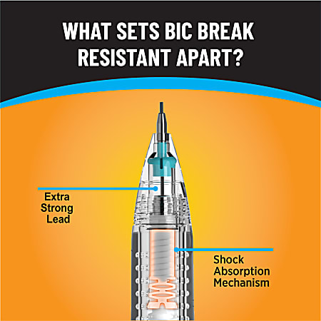 BIC Break Resistant Mechanical Pencils with Erasers No. 2 Medium Point ...