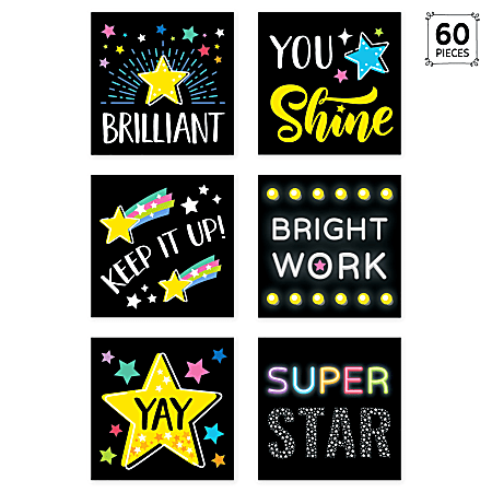 Creative Teaching Press Reward Stickers Medium Star Bright 60 Stickers ...