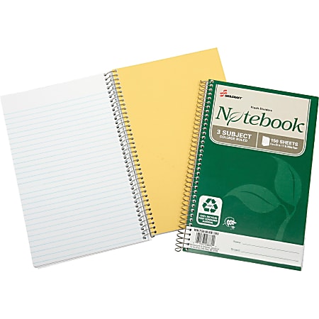 SKILCRAFT Spiral Notebook 6 x 9 12 3 Subject College Rule 150 Sheets ...