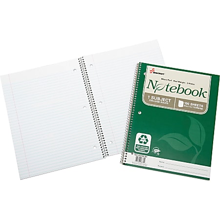 SKILCRAFT Spiral Notebook 8 12 x 11 1 Subject College Rule 100 Sheets ...