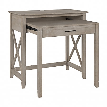 Bush Furniture Key West 36 W Pull Out Writing Desk Washed Gray Standard ...