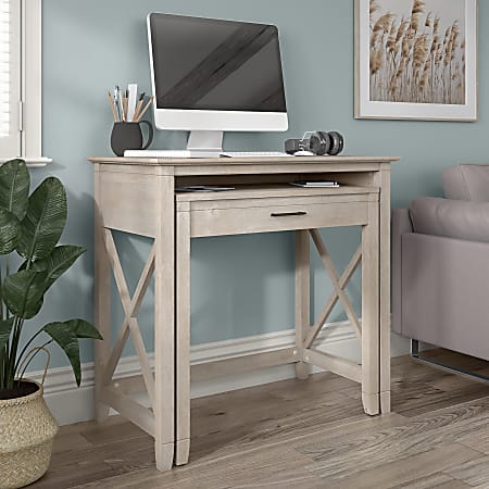 Bush Furniture Key West 36 W Pull Out Writing Desk Washed Gray Standard ...