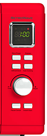 Nostalgia Mid Century Retro Microwave 0.9 Cu. Ft. Red - Office Depot