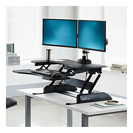 VariDesk ProPlus Manual Standing Desk Riser 36 W x 41 34 D Black ODP Business Solutions