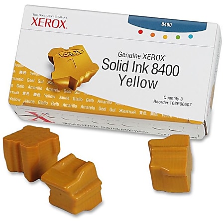 Xerox 8400 Phaser High Yield Yellow Solid Ink Pack Of 3 108R00607 ...