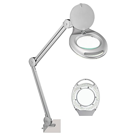 Realspace Clamp On Magnifier Task Lamp 24 H Silver - Office Depot