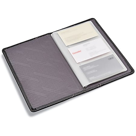 Samsonite Vinyl Business Card Case Holds 72 4 12 x 1 38 x 7 78 Black ...
