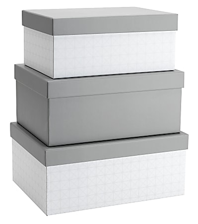 Office Depot Brand Decorative Boxes Gray Set Of 3 Boxes - Office Depot