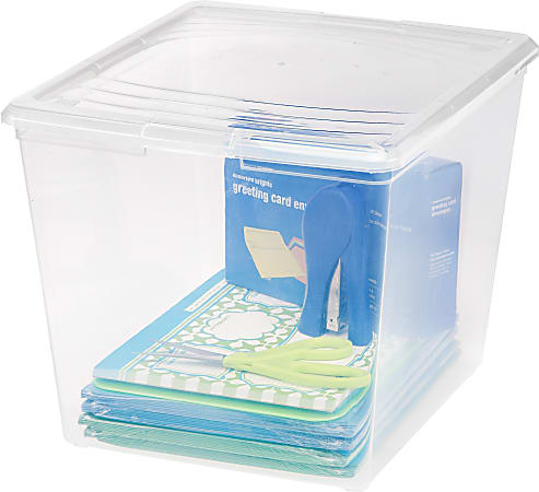 Office Depot Brand Plastic Storage Box 34 Quarts Clear - Office Depot