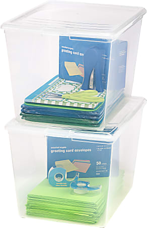 Office Depot Brand Plastic Storage Box 34 Quarts Clear - Office Depot