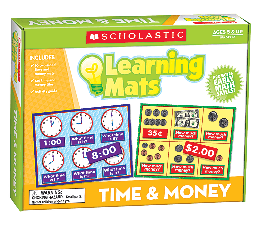 Scholastic Teachers Friend Learning Mat Kit Time And Money 10 x 7 12 ...