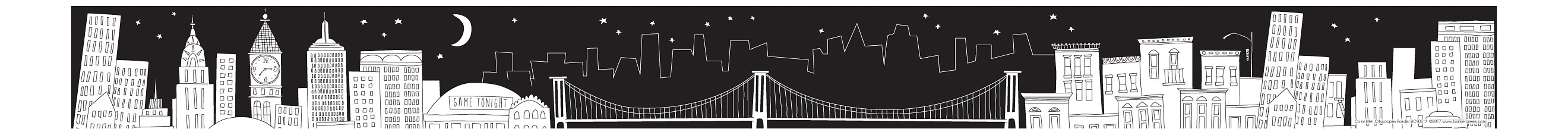 Barker Creek Double Sided Border Strips 3 x 35 Color Me Cityscape Set ...