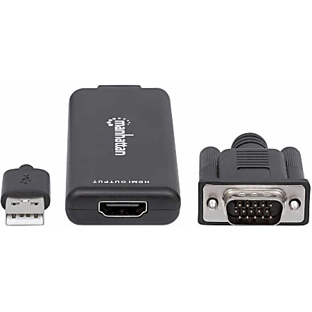 Manhattan VGA And USB To HDMI Converter 1 x HD 15 VGA Male 1 x USB Type ...