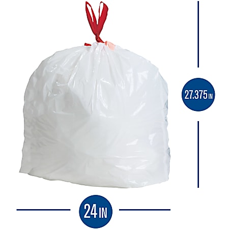 Highmark Tall 0.6 mil Drawstring Kitchen Trash Bags 0.6 mil 13 Gallon ...