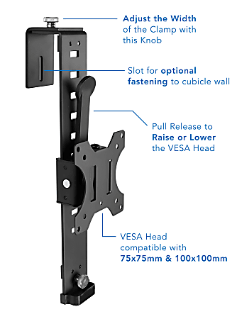 Mount It Over Cubicle Monitor Mount Hanger 16 H x 4 W x 5 D Black ...