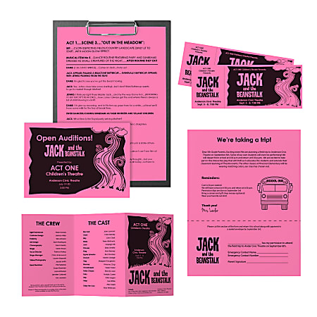 Astrobrights Color Multi Use Printer Copy Paper 1 Ream Pulsar Pink ...