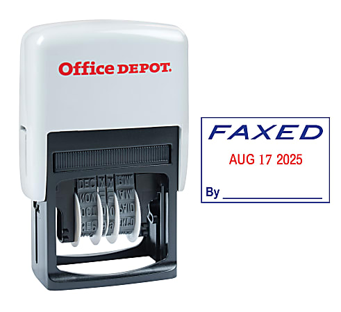 Office Depot Brand Date Faxed Dater Stamp Self Inking with Extra Pad ...