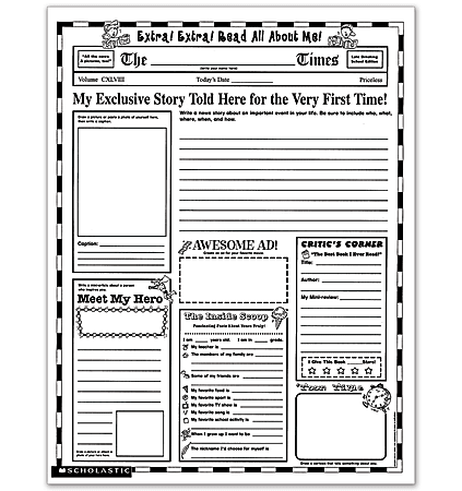 Scholastic Extra, Extra, Read All About Me Instant Personal Poster Sets ...