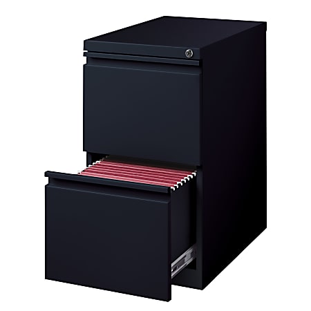 WorkPro 23 D Vertical 2 Drawer Mobile Pedestal File Cabinet Black ...