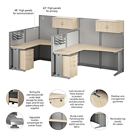 Bush Business Furniture Office in an Hour 2 Person L Shaped Cubicle ...