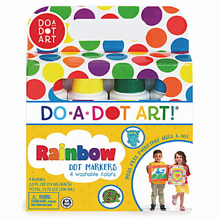 Do A Dot Art Rainbow Washable Sponge Tip Markers Assorted Colors 4 Per ...