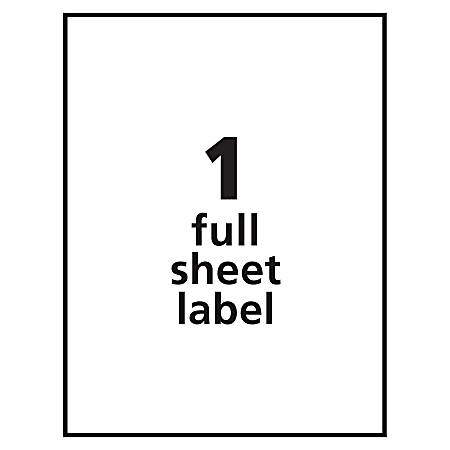 Avery Permanent Full Sheet Labels 8465 Inkjet 8 12 x 11 White Box Of ...