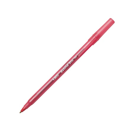 BIC Round Stic Ballpoint Pens Medium Point 1.0 mm Translucent Barrel ...