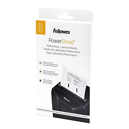 Fellowes Powershred Performance Lubricant Sheets 6 x 8 12 Pack Of 10 Sheets - Office Depot