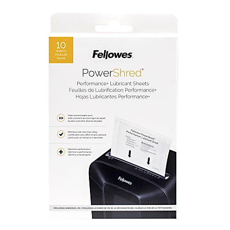 Fellowes Powershred Performance Lubricant Sheets 6 x 8 12 Pack Of 10 ...