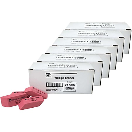Charles Leonard Wedge Erasers Pink 2 58 x 1 36 Erasers Per Box Pack Of ...