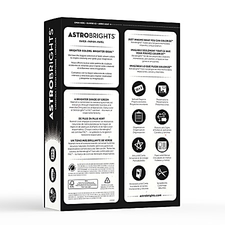 Astrobrights Card Stock Stardust White Letter 8.5 x 11 65 Lb Pack Of ...