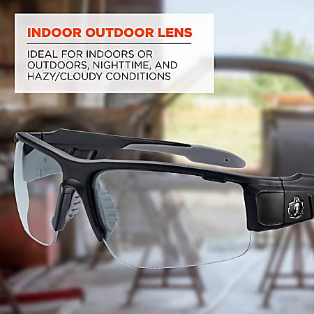 Ergodyne Skullerz Safety Glasses Dagr Matte Black Frame IndoorOutdoor ...