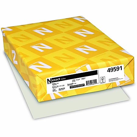 Neenah Exact Index Card Stock 110 Lb. 8 12 x 11 Gray Pack Of 250 Sheets ...