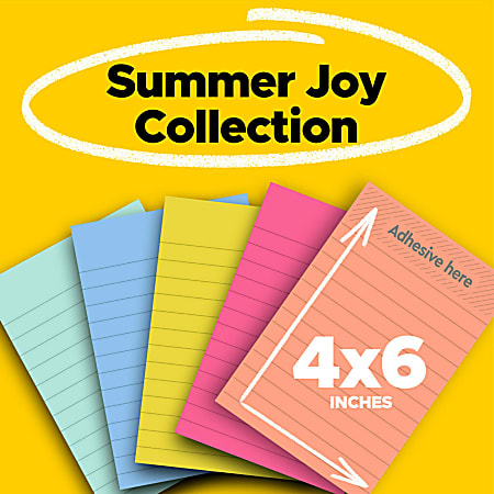 Post it Super Sticky Notes 5 Pads 90 Sheets 4 in x 6 in 2x Sticking ...