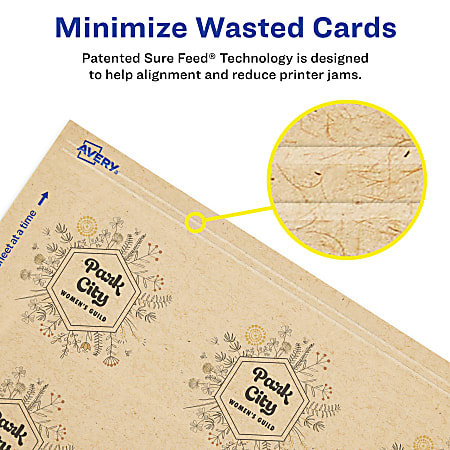 Avery Printable Business Cards With Sure Feed Technology 95269 KMC50 ...