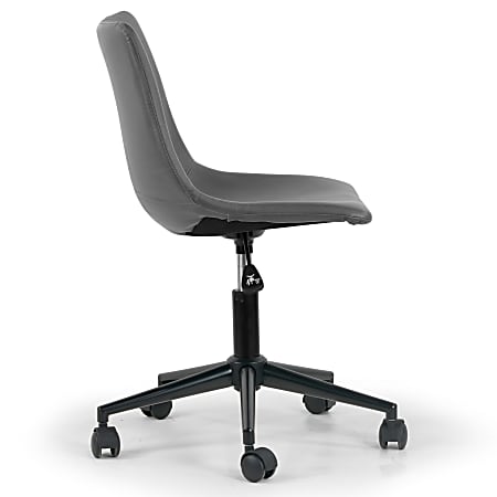 Glamour Home Adan Ergonomic Faux Leather Mid Back Adjustable Height ...