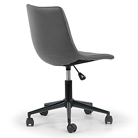 Glamour Home Adan Ergonomic Faux Leather Mid Back Adjustable Height ...