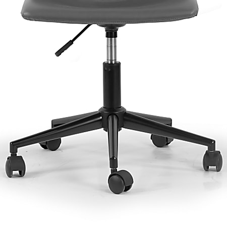 Glamour Home Adan Ergonomic Faux Leather Mid Back Adjustable Height Swivel Office Task Chair Gray Office Depot