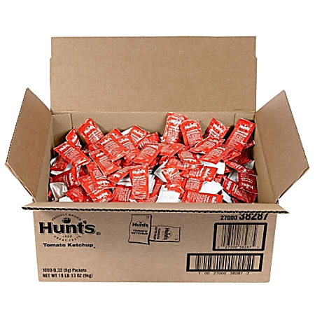 Hunts Tomato Ketchup Single Serve Packets 0.32 Oz Case Of 1000 Packets ...