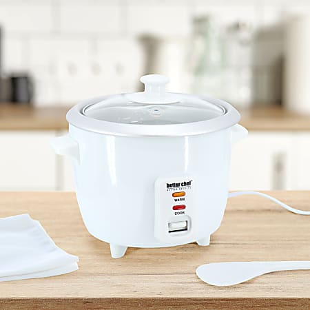 Better Chef 3 Cup Automatic Rice Cooker 8 12 x 8 White - Office Depot