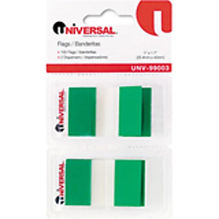 Universal 99003 Page Flag Removable Repositionable 1 x 1.75 Green 100 ...