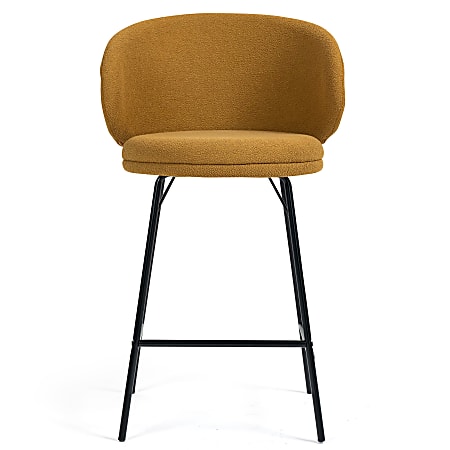 Glamour Home Baxter Fabric Counter Height Stools With Back Brown Set Of ...