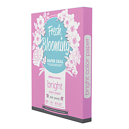 Office Depot Bright Color Copy Paper Pink Peony Letter 8.5 x 11 250 ...