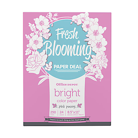 Office Depot Bright Color Copy Paper Pink Peony Letter 8.5 x 11 250 ...