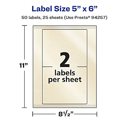 Avery Pearlized Permanent Labels With Sure Feed 94257 PIP25 Rectangle 5 ...