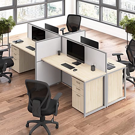Bush Business Furniture Easy Office 60 inch 4 Person Cubicle Desk with ...