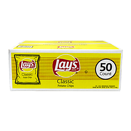 Frito Lay Original Lays Potato Chips 1 Oz Box Of 50 Bags - Office Depot